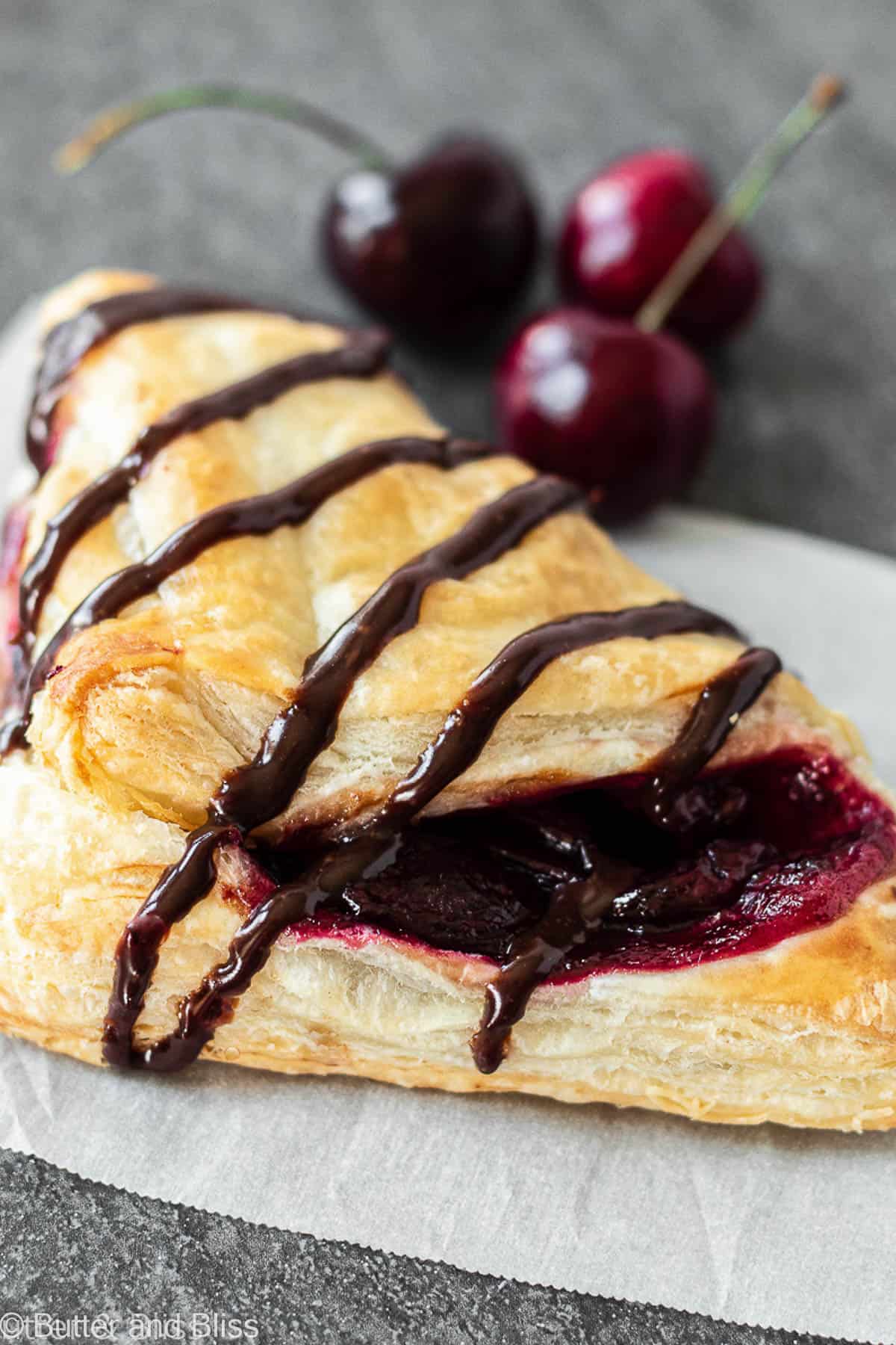 Puff Pastry Cherry Turnovers | Butter and Bliss