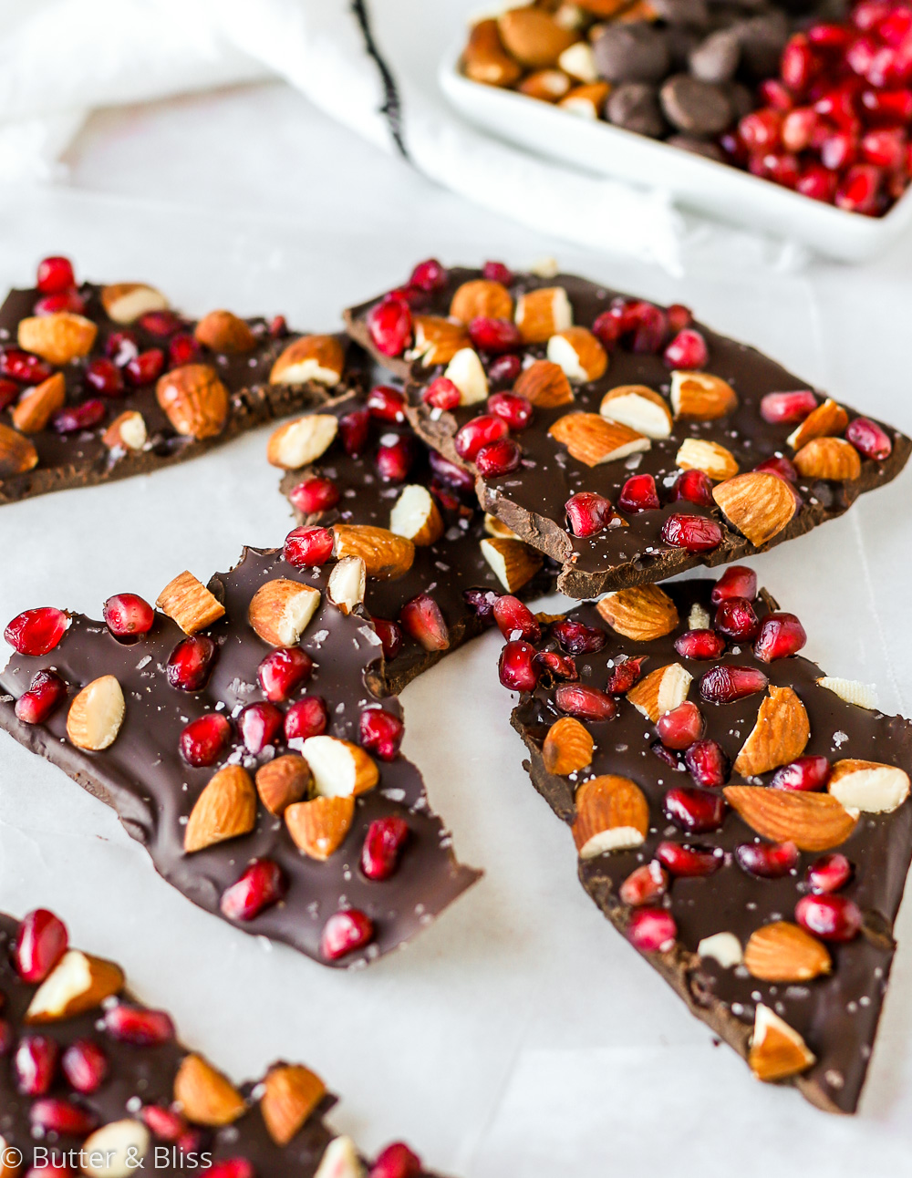 Healthier Dark Chocolate Bark Candy | Butter and Bliss