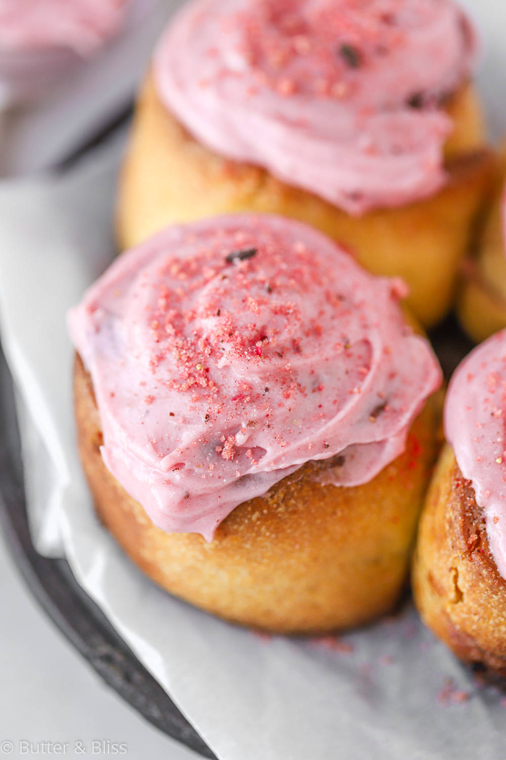 Strawberry and Chocolate Cinnamon Rolls | Butter and Bliss