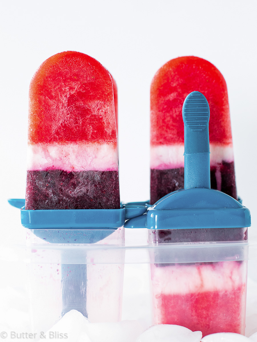 Sparkling Berries and Cream Popsicles