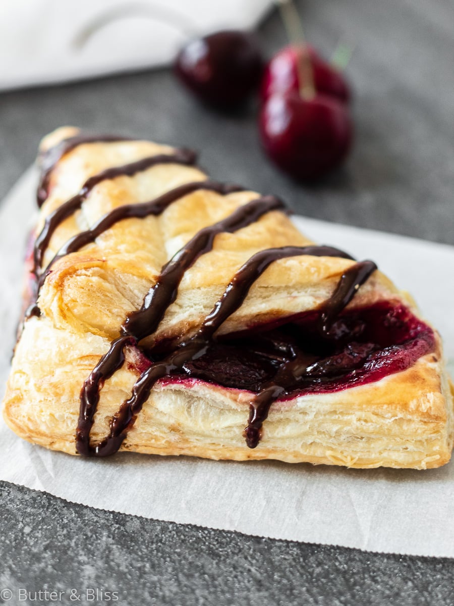Puff Pastry Cherry Turnovers | Butter and Bliss