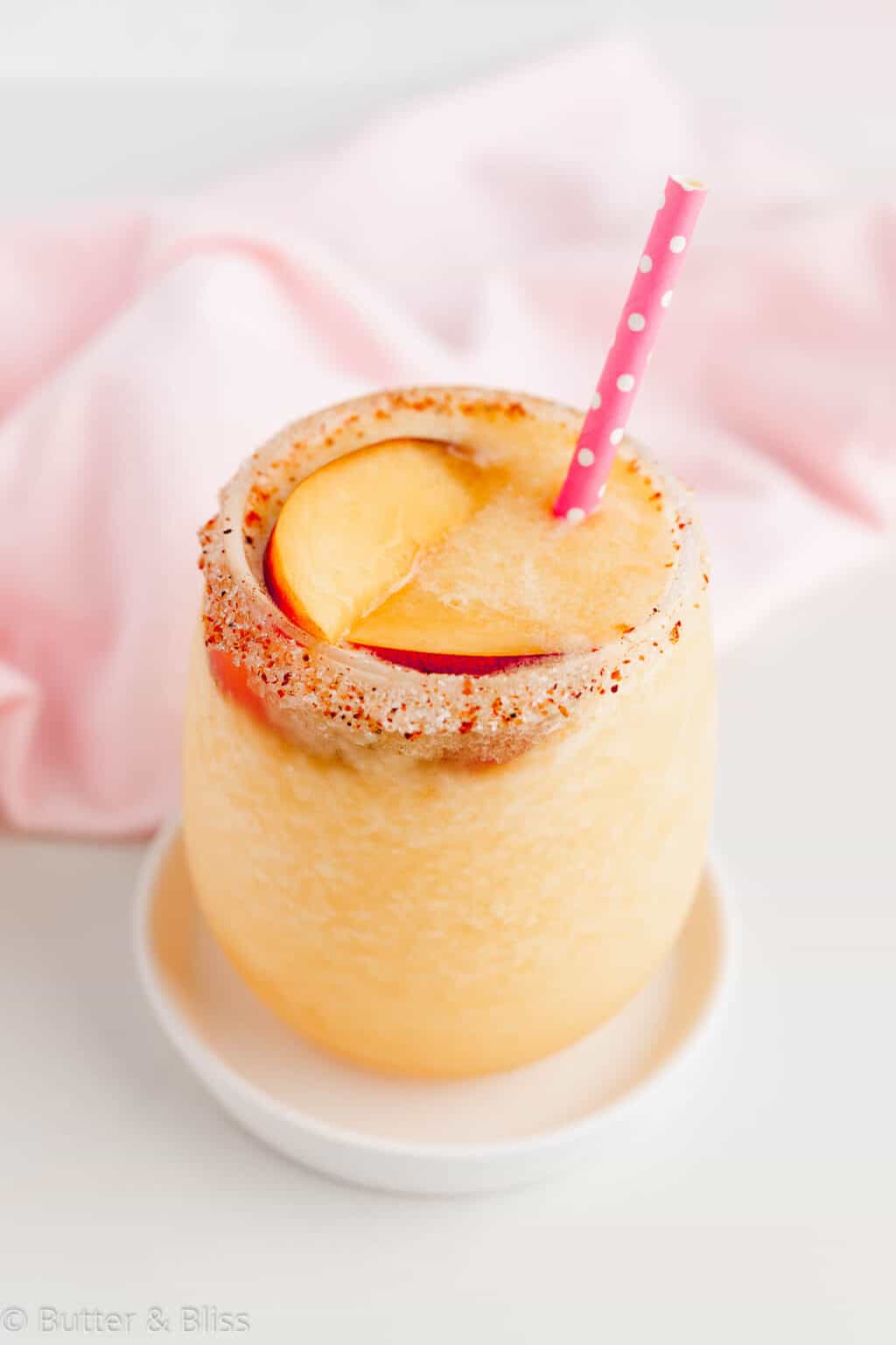 Peach and Citrus Refresher - With Tajin Sugar - Butter and Bliss