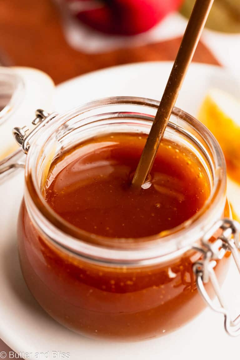 Apple Cider Infused Maple Syrup Caramel Sauce