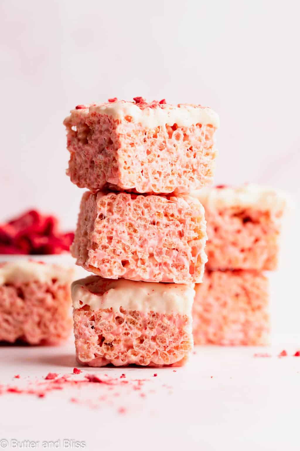 Strawberry and Cream Rice Krispie Treats